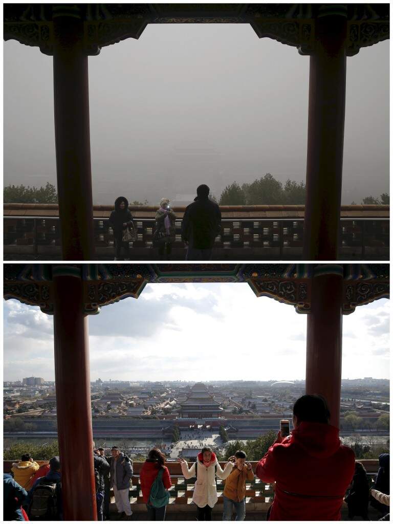 Beijing pollution: 10 before-and-after photos show how bad it is