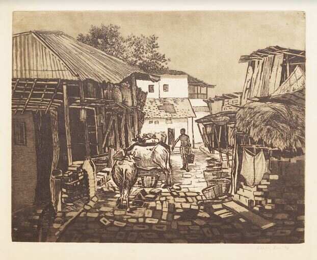 Haren Das’s tender printmaking techniques at Sangeet Shyamala