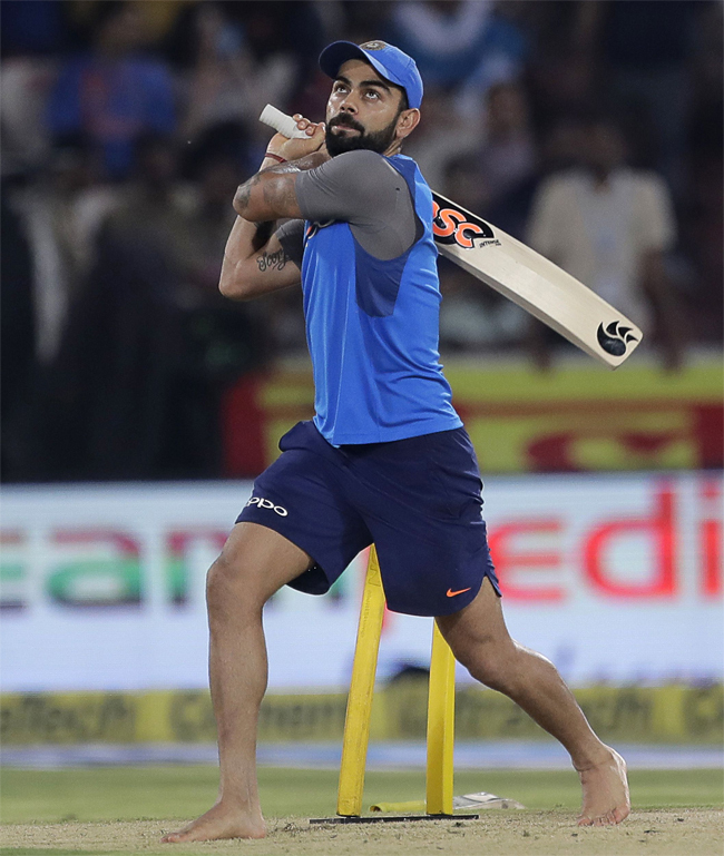 Virat Kohli: Virat Kohli, MS Dhoni, Hardik Pandya have fun batting left ...
