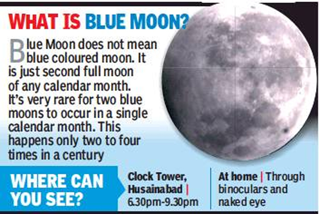 Blue moon: Watch another blue moon show tonight | Lucknow News - Times ...