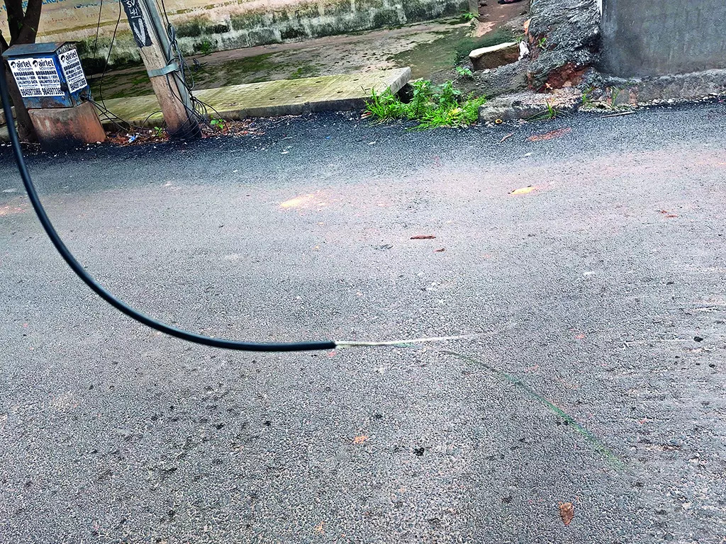 Dangerous dangling cables everywhere