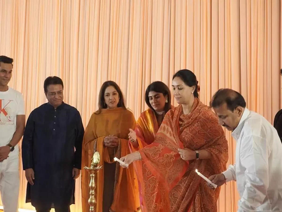 Diya Kumari participates in the muhurat shot of a film being shot in ...