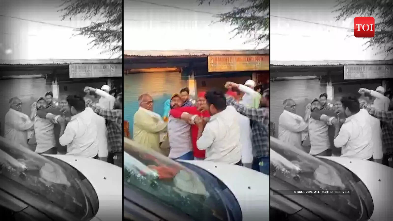 Viral: Fight between two groups at the polling booth in Lucknow