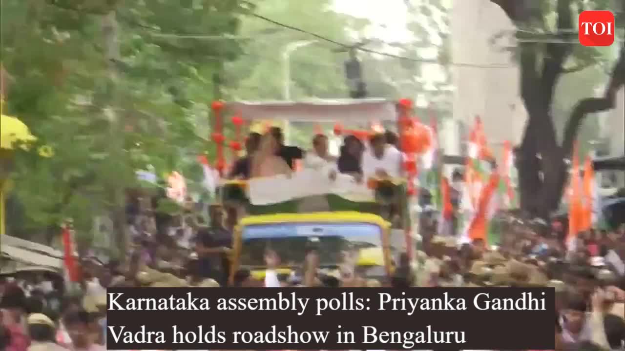 Karnataka assembly polls: Priyanka Gandhi Vadra holds roadshow in Bengaluru
