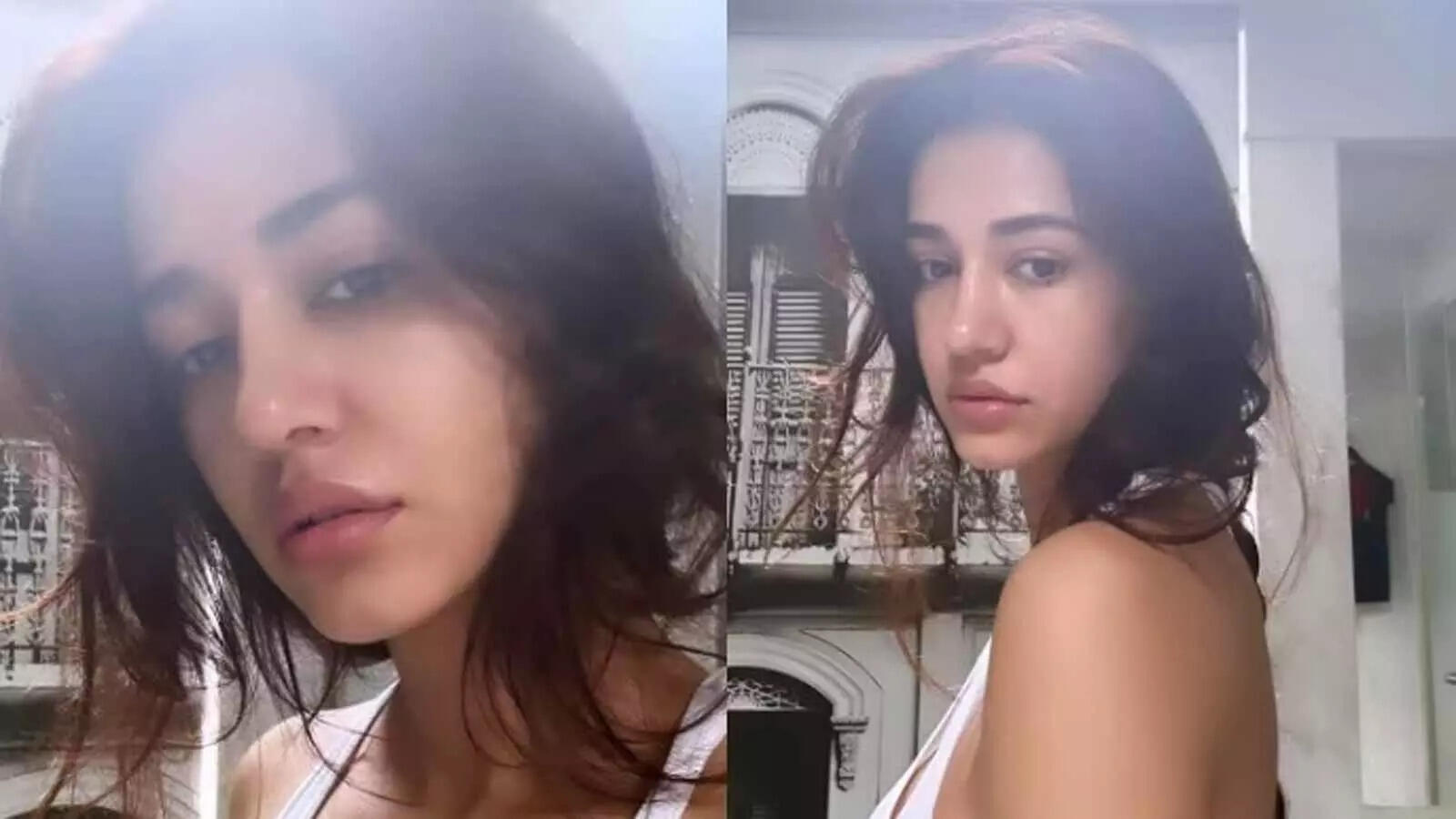Disha Patani flaunts her radiant glow as she drops snaps wearing white halter-neck top; fans ...