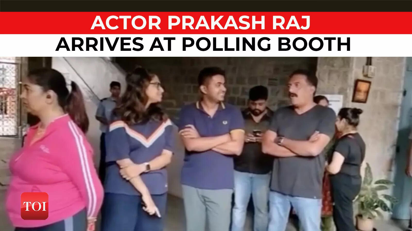 Actor Prakash Raj arrives at a polling booth in St Joseph's School in ...