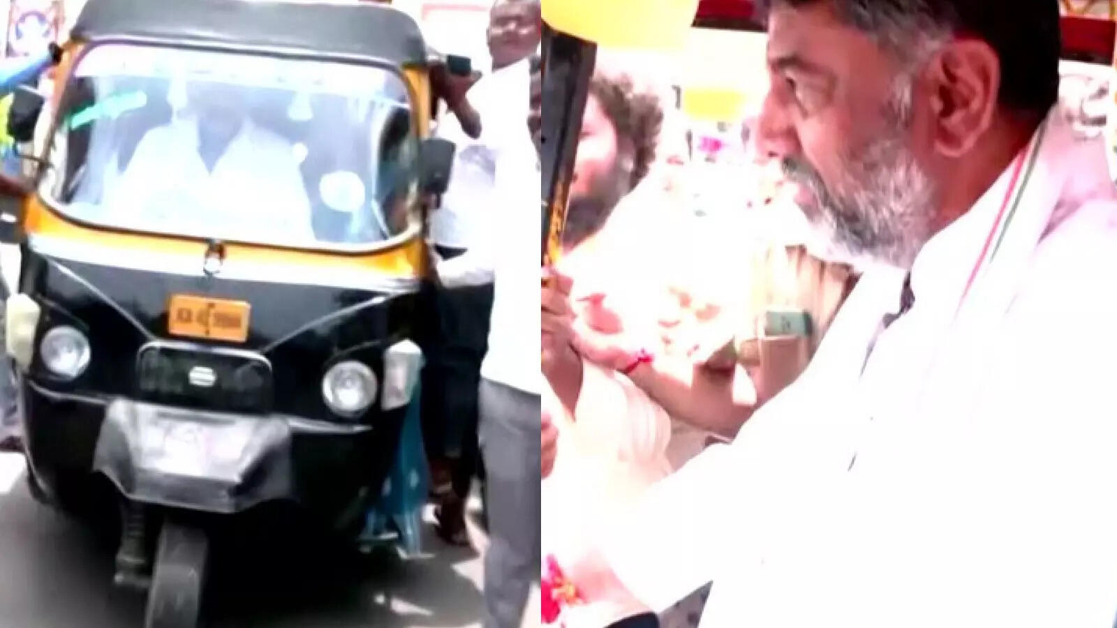 Karnataka Congress President DK Shivakumar drives auto rickshaw in ...