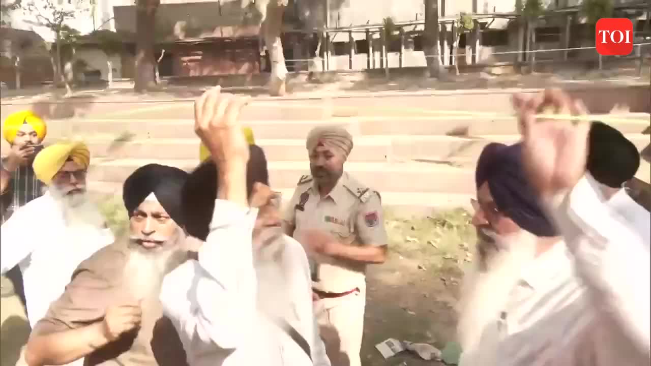 Police and HS Dhami at spot where loud explosion occurred near Amritsar's Golden Temple