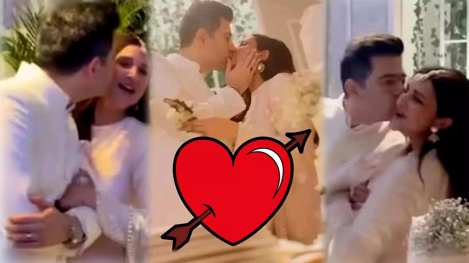 From sharing 'dreamy' kisses to cutting a multi-layer cake - WATCH Inside video from Parineeti ...