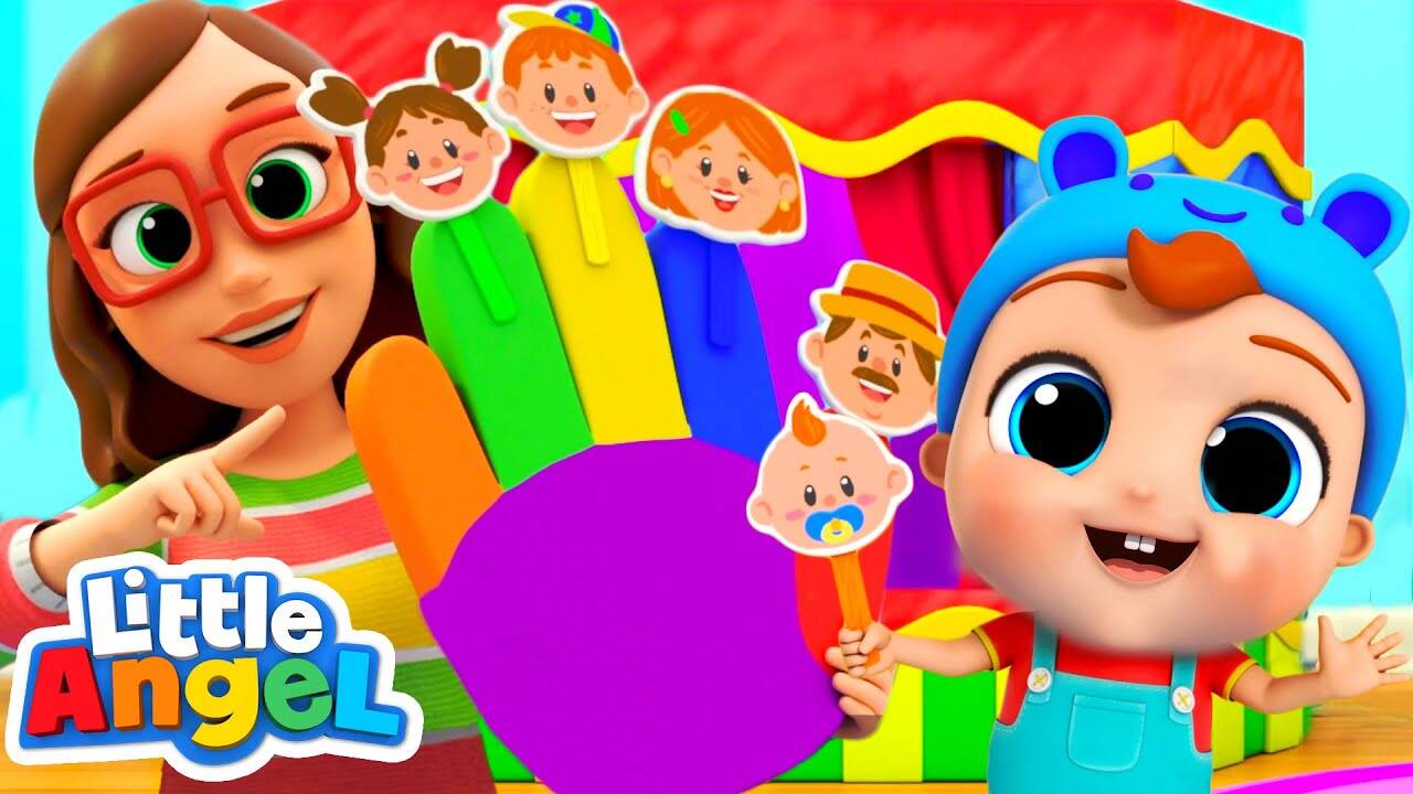 English Kids Poem: Nursery Song in English 'Finger Family Puppet Show'