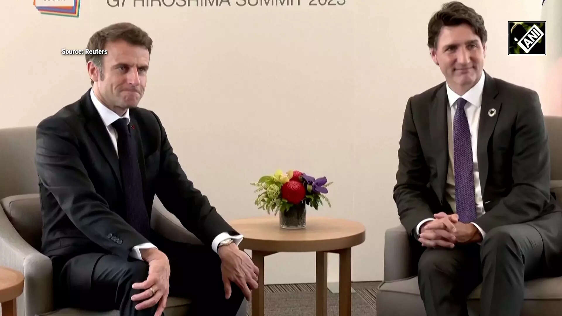 emmanuel macron: French President Emmanuel Macron meets Canadian PM ...