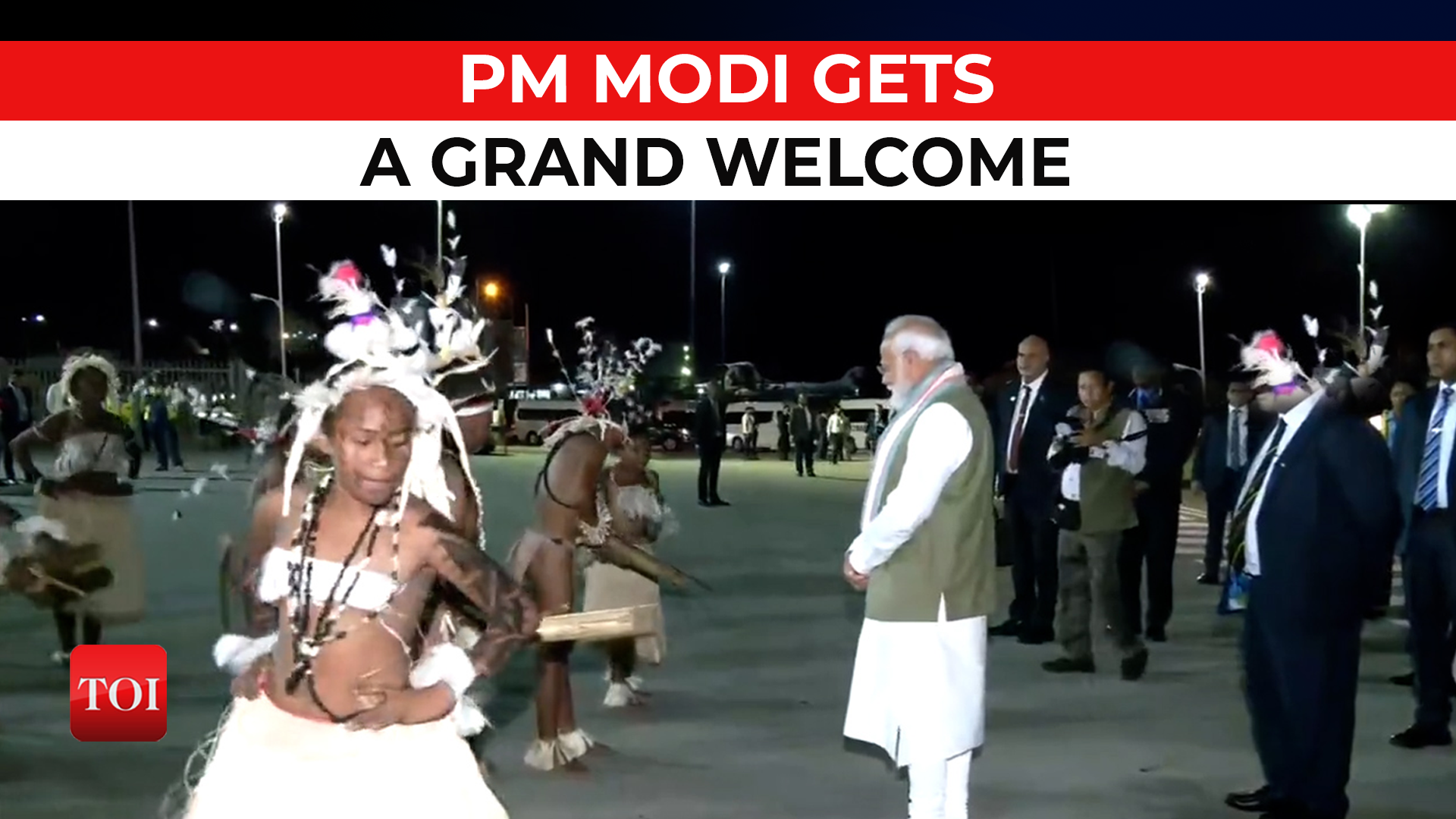 Papua New Guinea extends traditional welcome to PM Narendra Modi