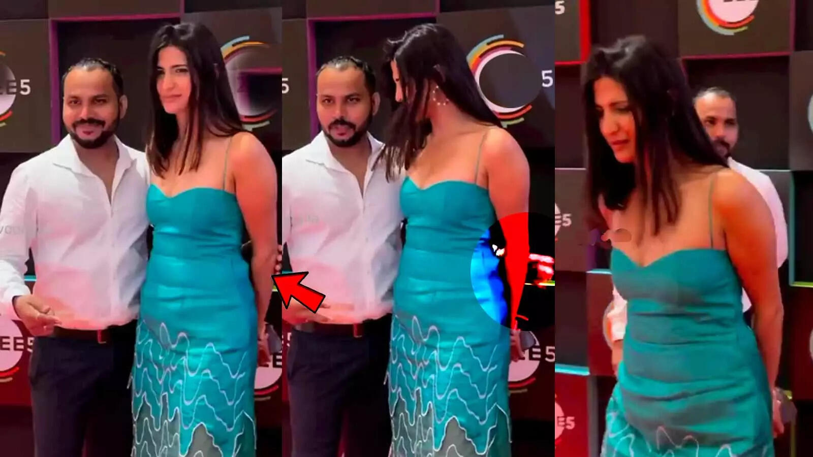 'Don't touch me' - Angry Aahana Kumra yells at a fan who tries to hold her waist while posing ...