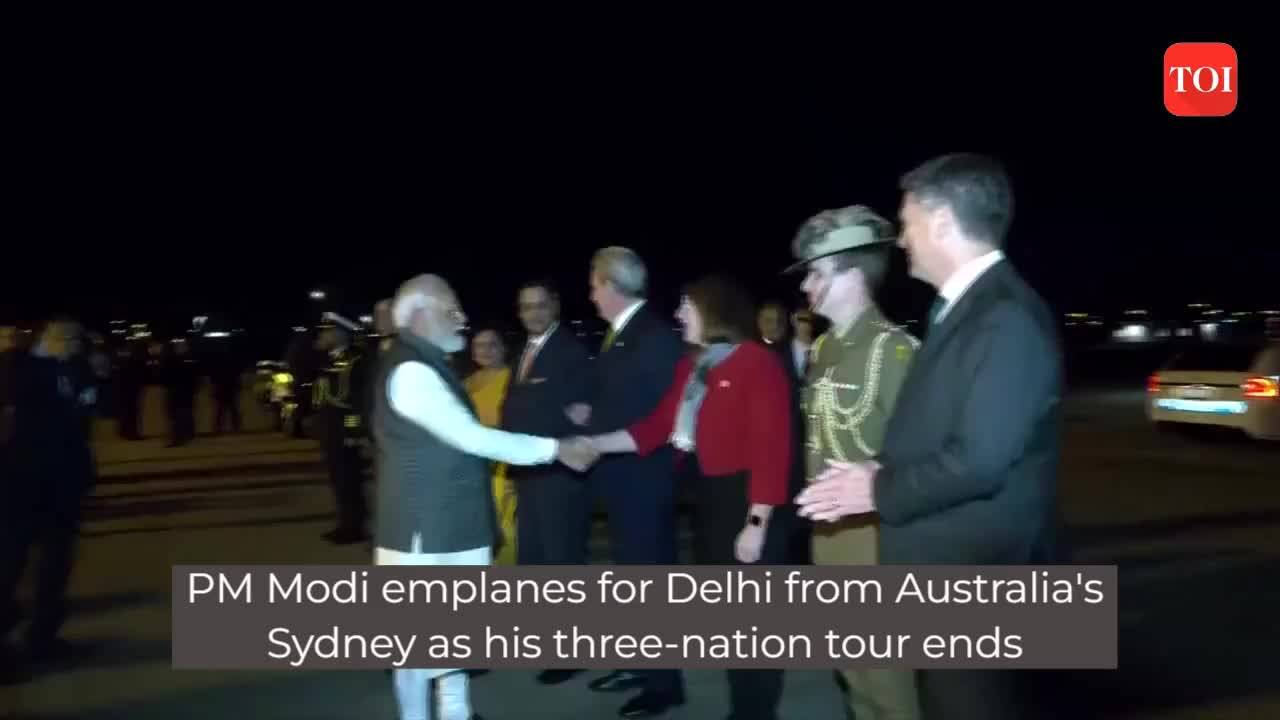 PM Modi emplanes for Delhi from Australia's Sydney as his 3-nation tour ends