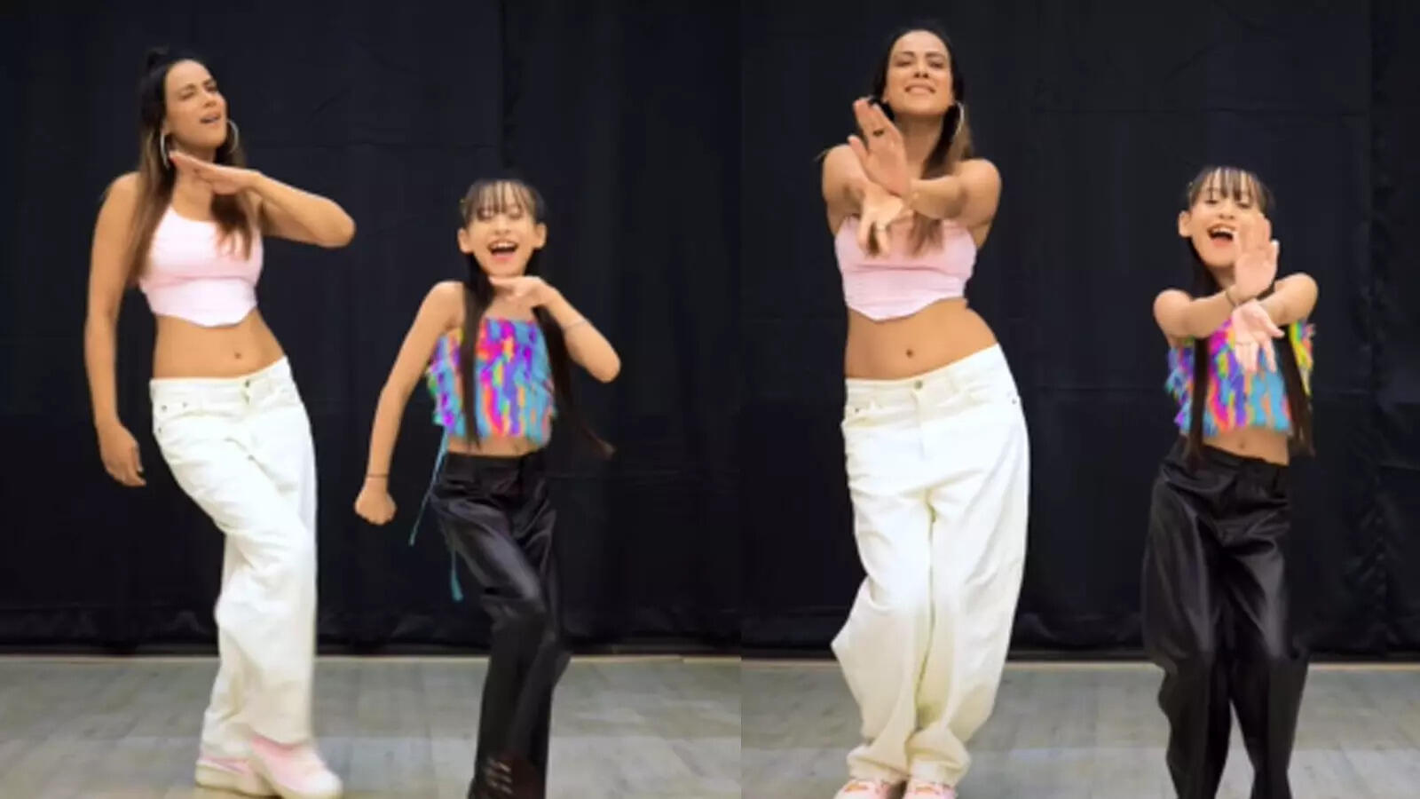 Nia Sharma dances with a reality show participant kid Gunjan Sinha ...