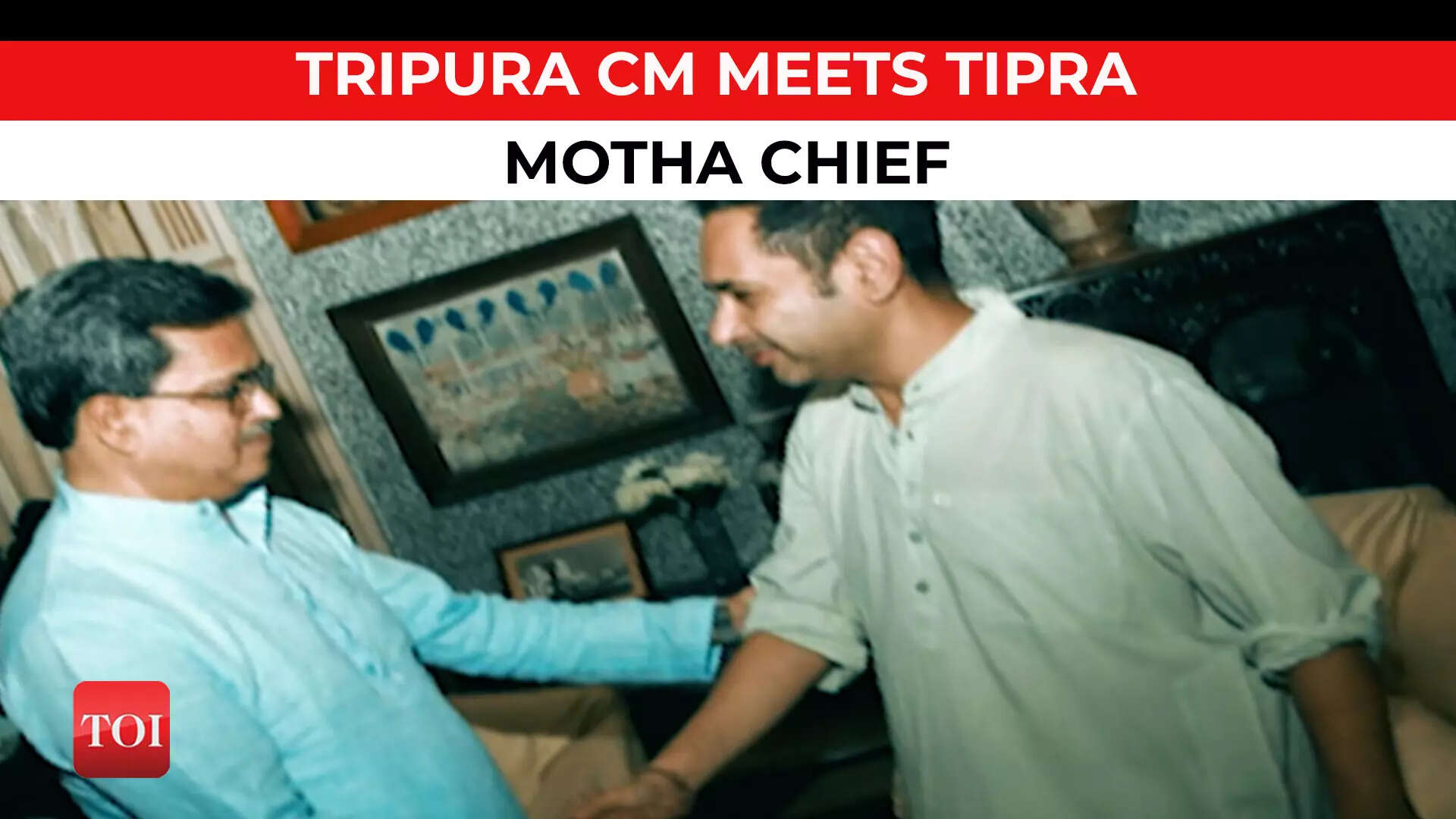 Tripura CM Manik Saha meets TIPRA Motha chief Pradyot Manikya after getting to know of his poor ...