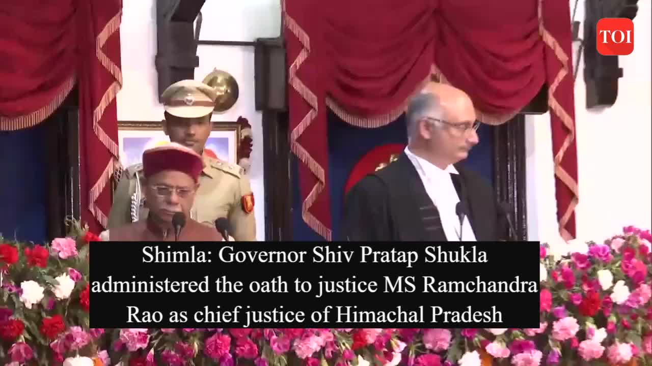 Shimla: The governor of Himachal Pradesh Shiv Pratap Shukla administered the oath to justice ...