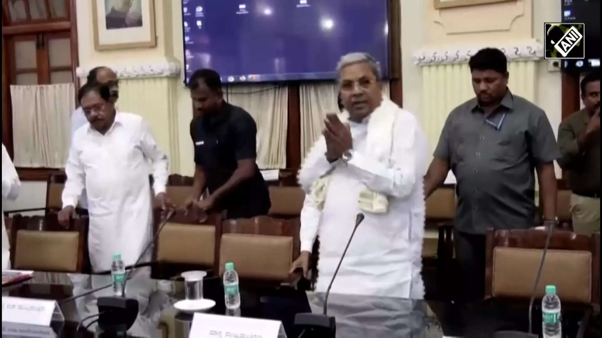 Karnataka CM Siddaramaiah holds pre-cabinet meeting with officials in ...
