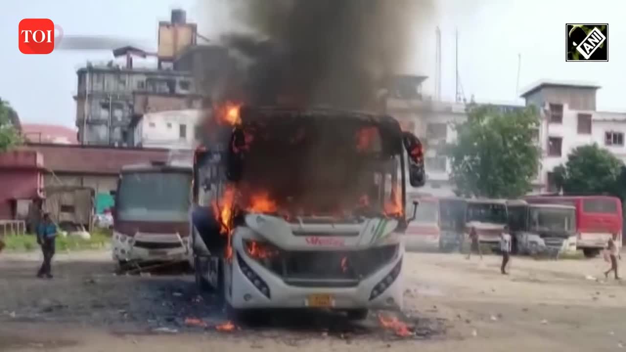 Assam: Fire breaks out in ASTC bus in Tinsukia