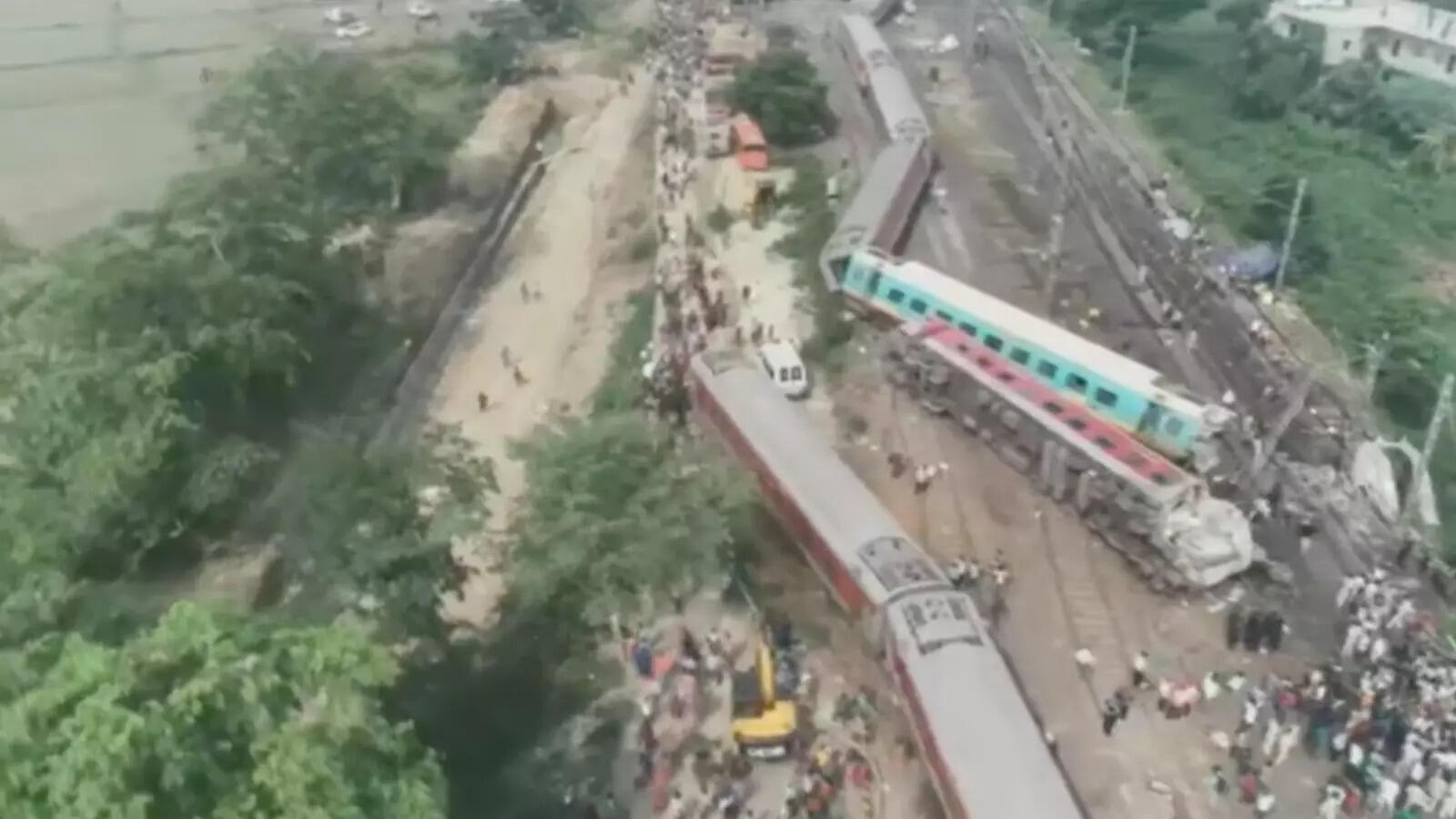 Drone captures aerial shots of devastating Odisha train accident site