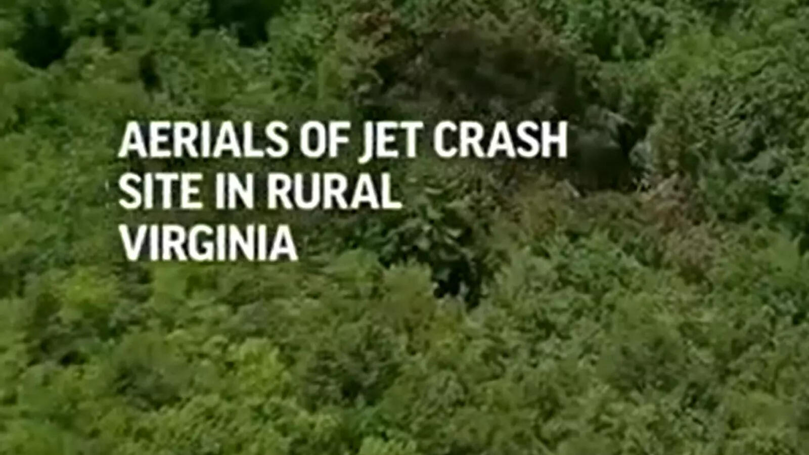 Aerial video shows jet crash site in rural Virginia