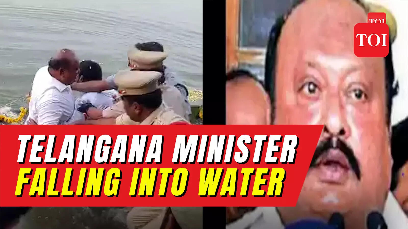 Telangana: Gangula Kamalakar falls from boat, rescued