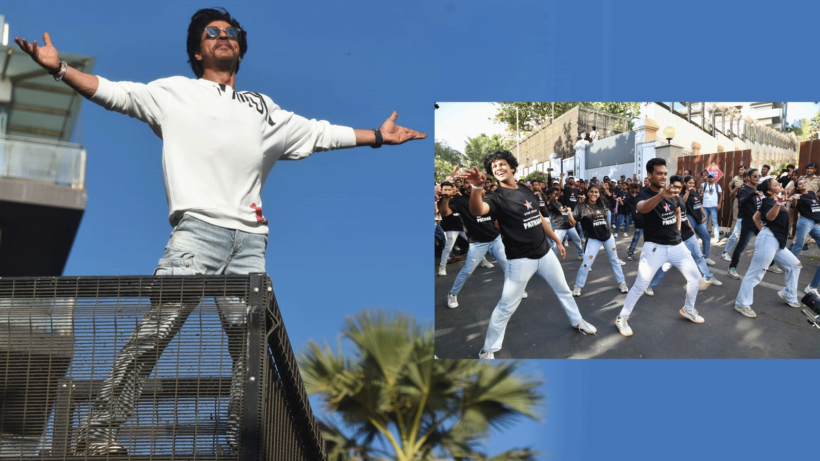 Shah Rukh Khan greets fans at Mannat with his iconic pose as they dance ...