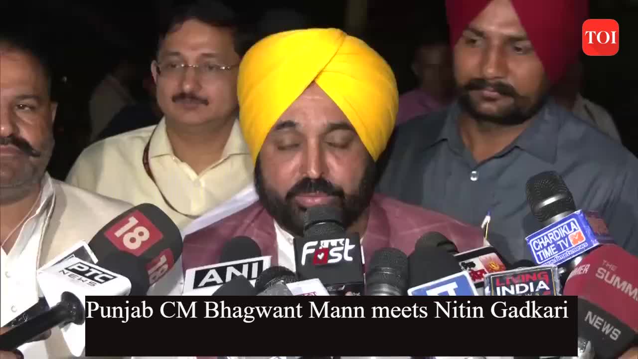 Punjab CM Bhagwant Mann meets Union minister Nitin Gadkari