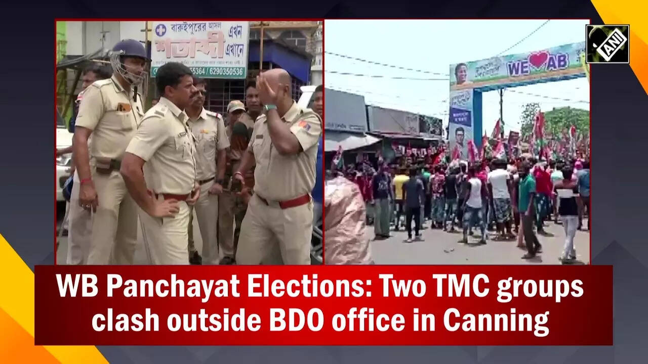 WB Panchayat Elections: Two TMC groups clash outside BDO office in Canning