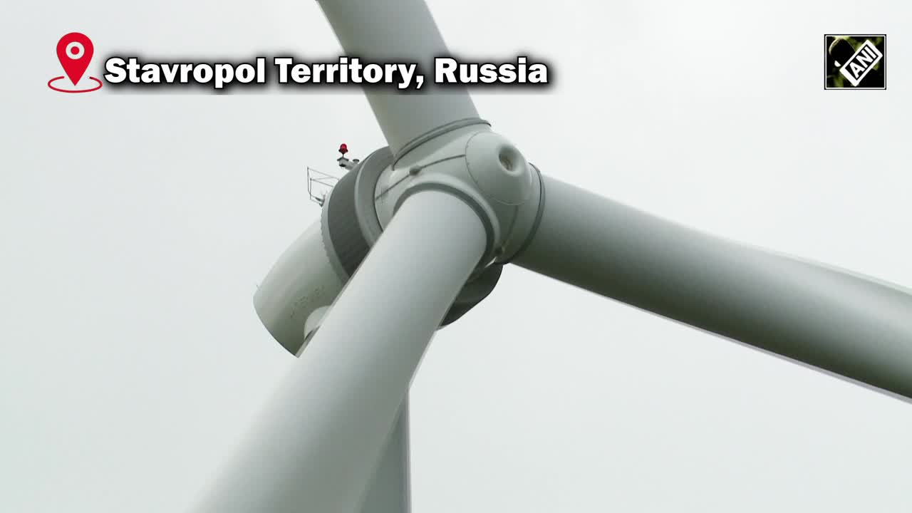 Wind power plant setup in Russia’s Stavropol region