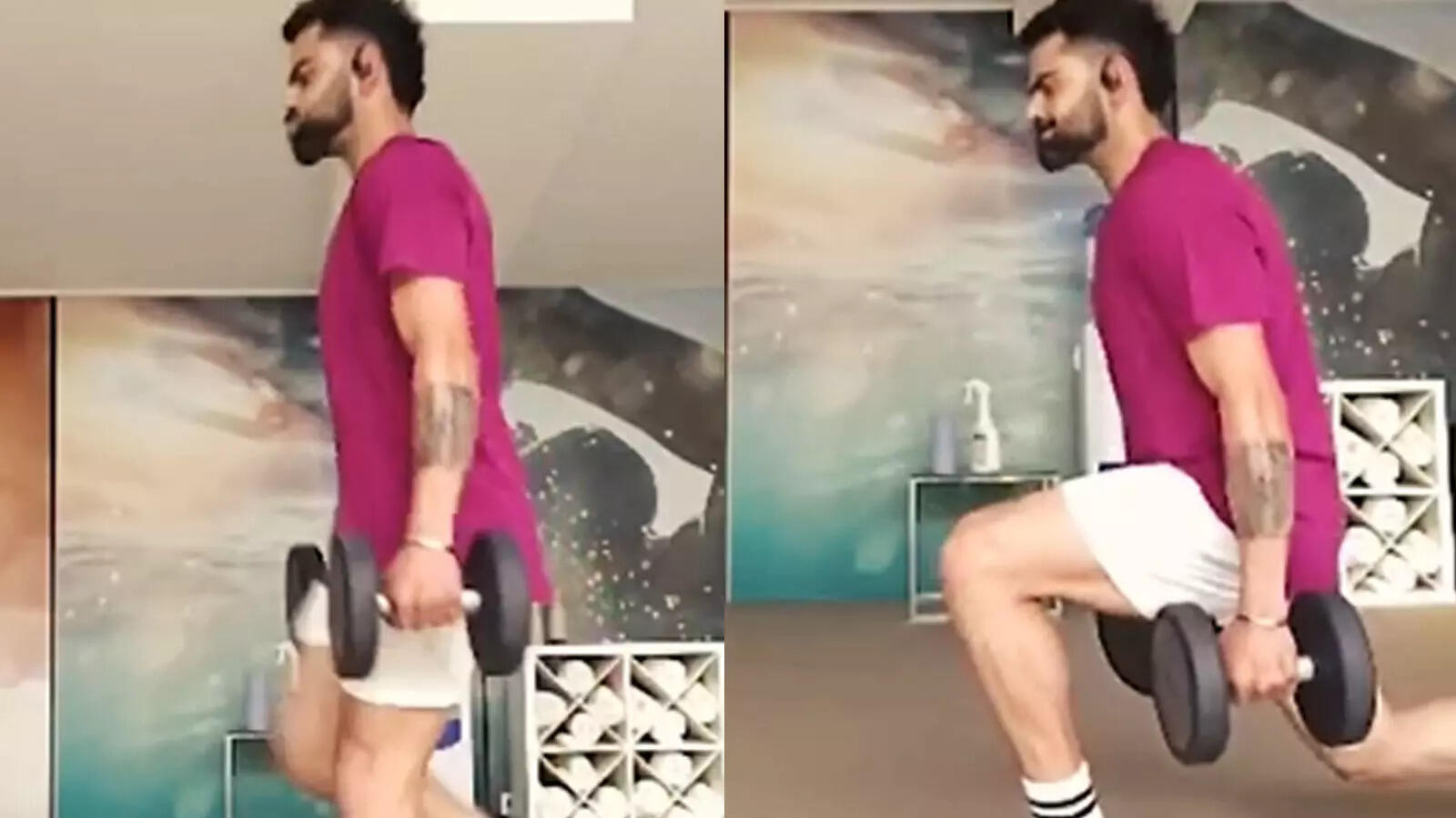 Virat Kohli posts videos from his rigorous exercise routine; Dhanashree ...