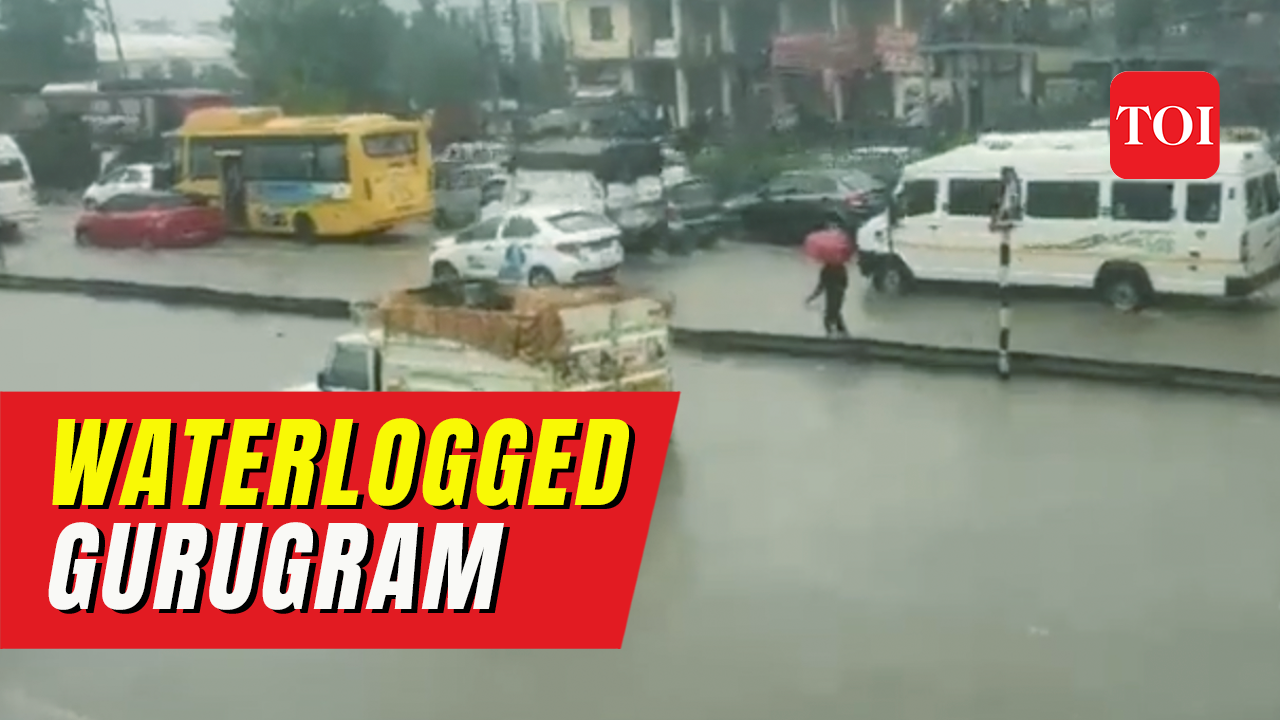 Heavy waterlogging in parts of Gurugram after rain lashed the city