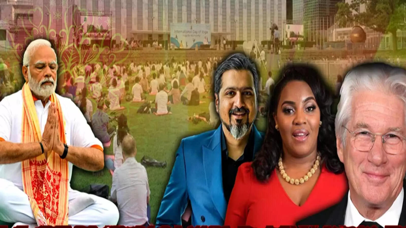 Richard Gere, Mary Millben and Ricky Kej, celebs perform Yoga with PM ...