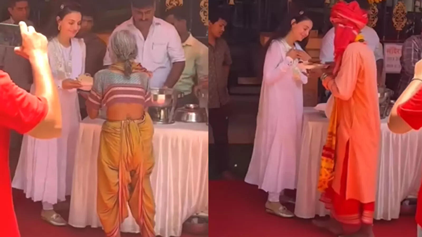 Watch: Ameesha Patel distributes food at temple, shares video
