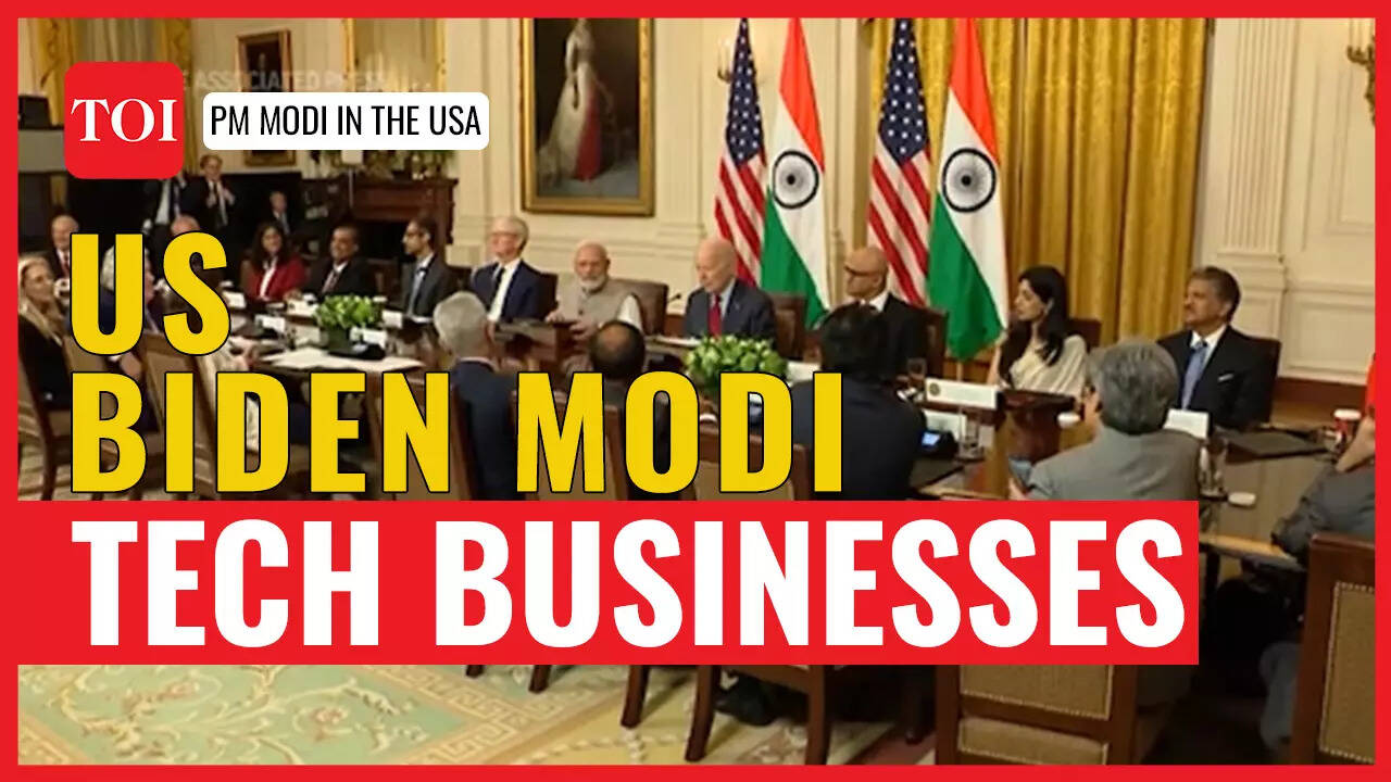 Biden, Modi meet tech CEOs as PM wraps state visit