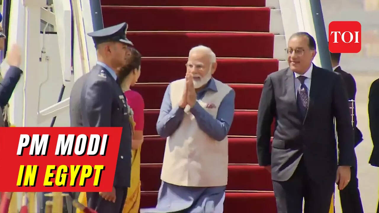 PM Narendra Modi lands in Egypt for first state visit in 26 years, received at airport by PM ...