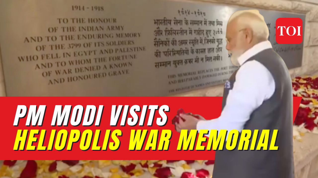Prime Minister Narendra Modi visits Heliopolis War Memorial to pay ...
