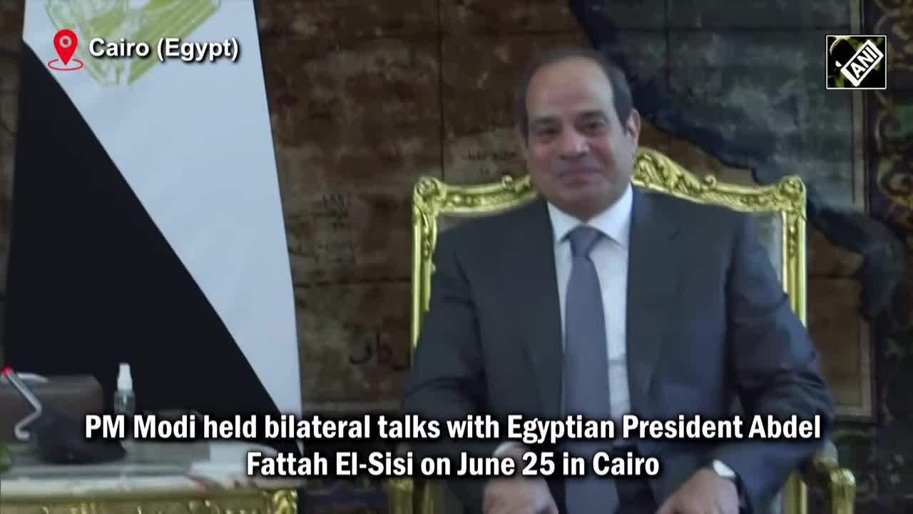 narendra modi: PM Narendra Modi, Egyptian President Abdel Fattah al ...