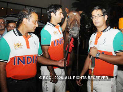 Simran Shergill, Vikram Rathore and Arpit Rathi during a Cocktail party ...