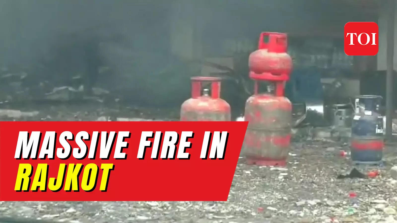 Gujarat: Massive fire breaks out at LPG cylinder godown in Rajkot