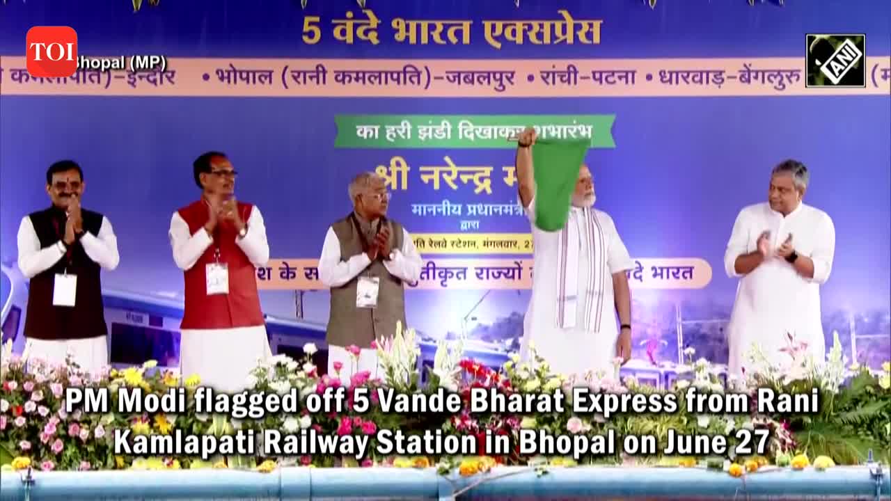 MP: PM Modi flags off five Vande Bharat Express trains in Bhopal