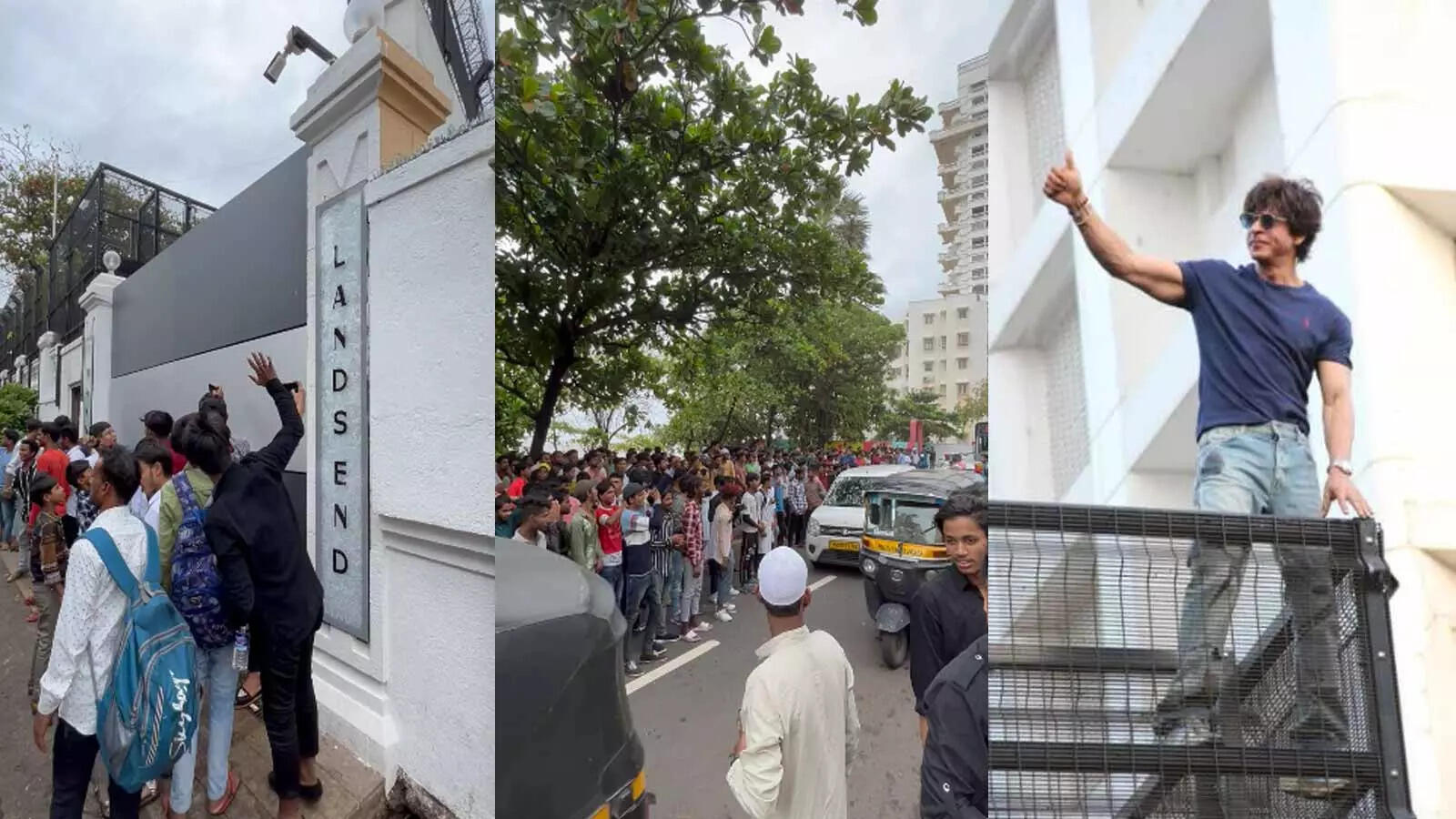 Despite the Mumbai rains, fans gather outside Mannat to catch a glimpse ...