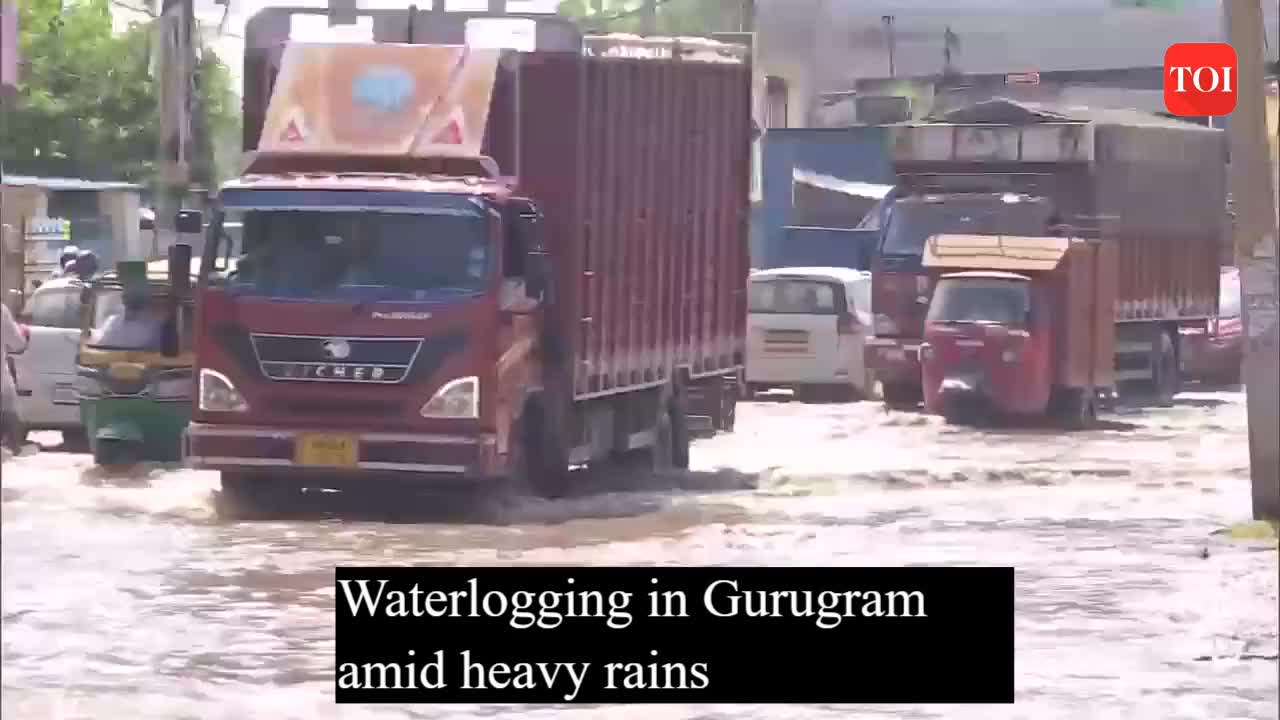 Waterlogging in Gurugram amid heavy rains