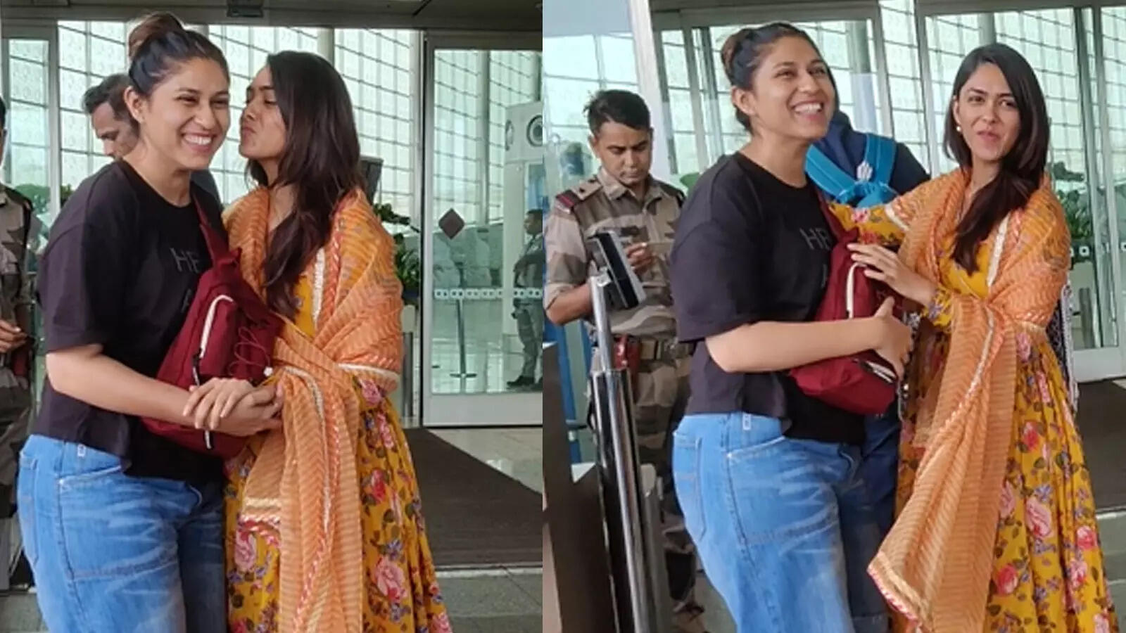 Sibling goals! Mrunal Thakur plants a sweet kiss on sister’s cheeks at ...