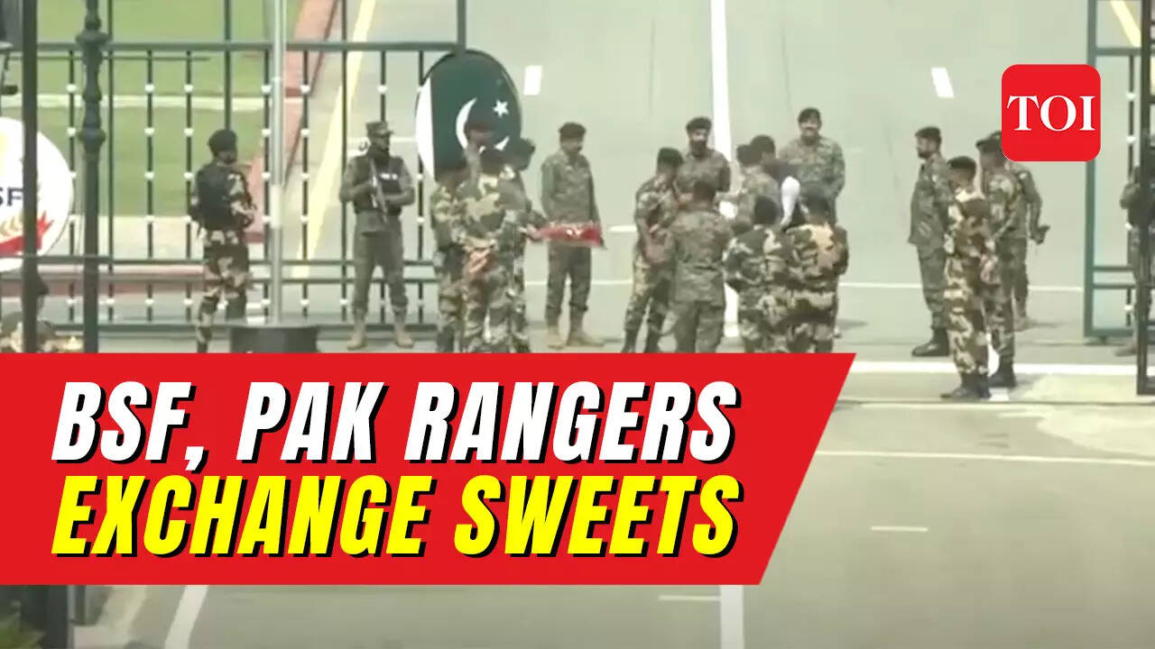 Eid-Al-Adha: BSF, Pakistan Rangers exchange sweets at Attari-Wagah border