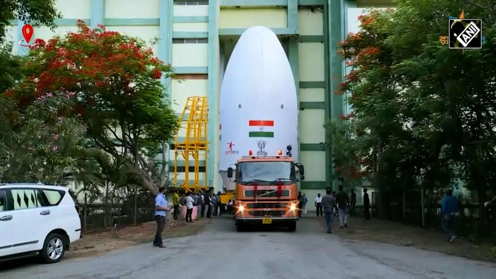 Encapsulated assembly containing Chandrayan-3 mated with LVM3 at ISRO ...