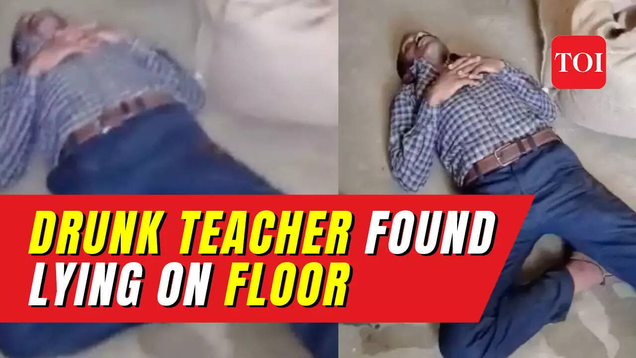Video of drunk teacher lying on floor in MP school goes viral