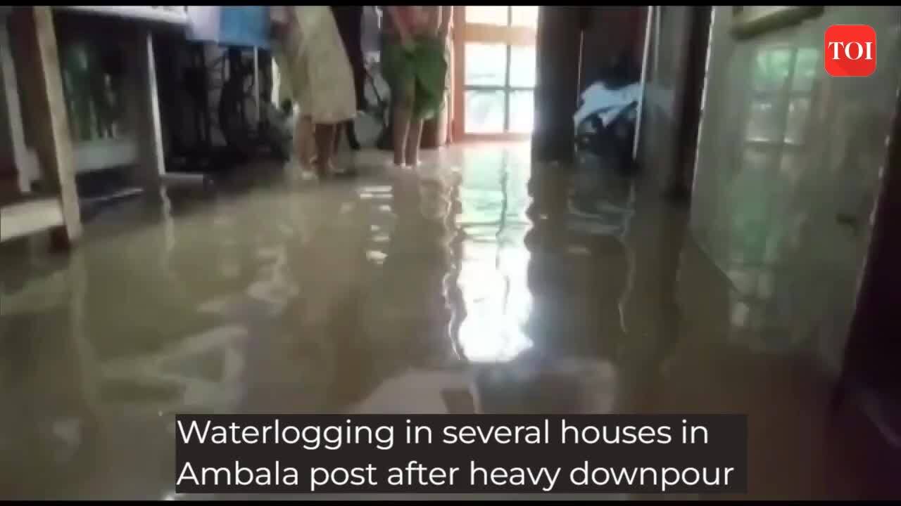 Waterlogging in several houses in Ambala after heavy rainfall