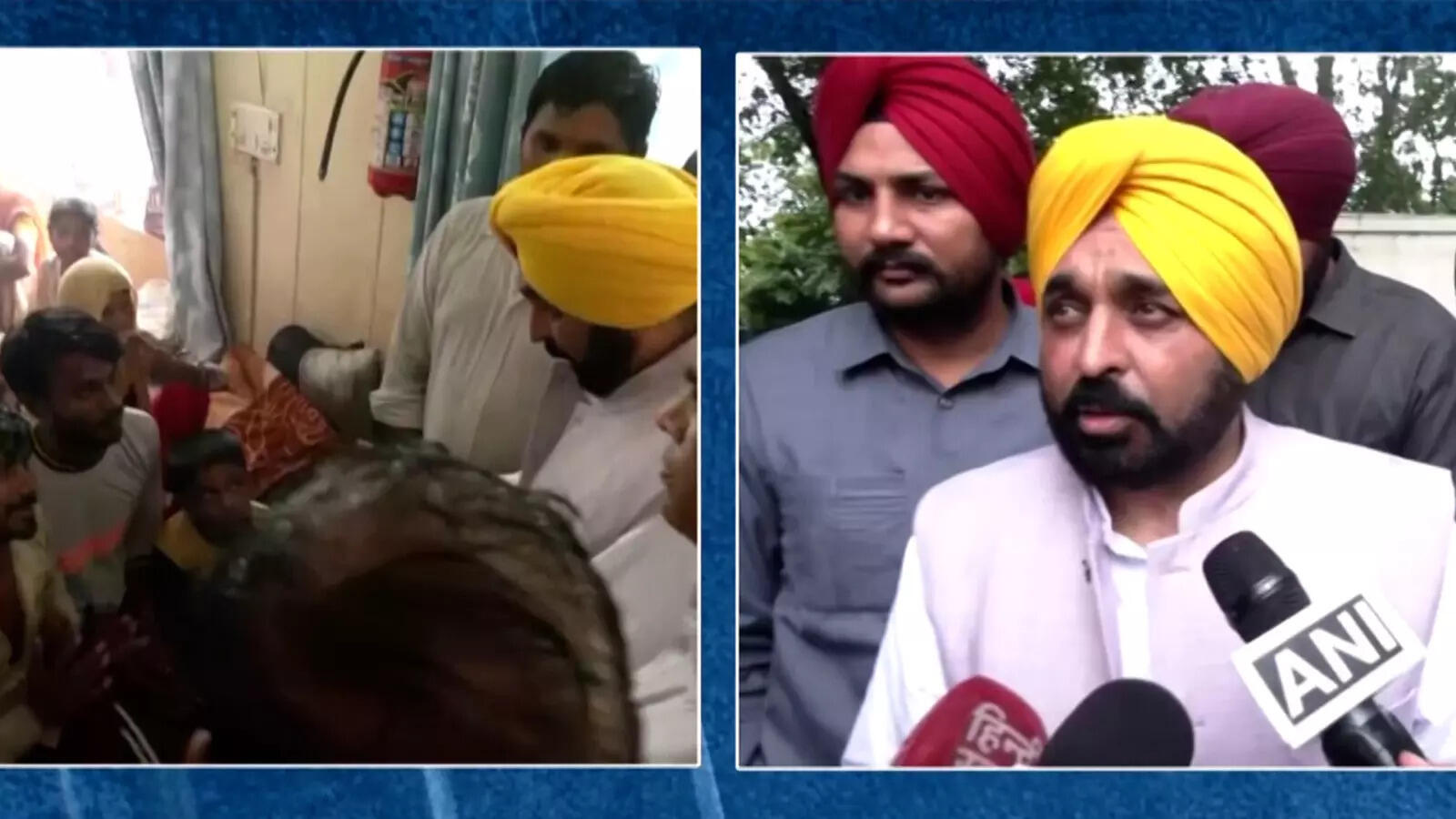 bhagwant mann: Punjab Rains: Punjab CM Bhagwant Mann visits flood-affected areas; meets flood ...