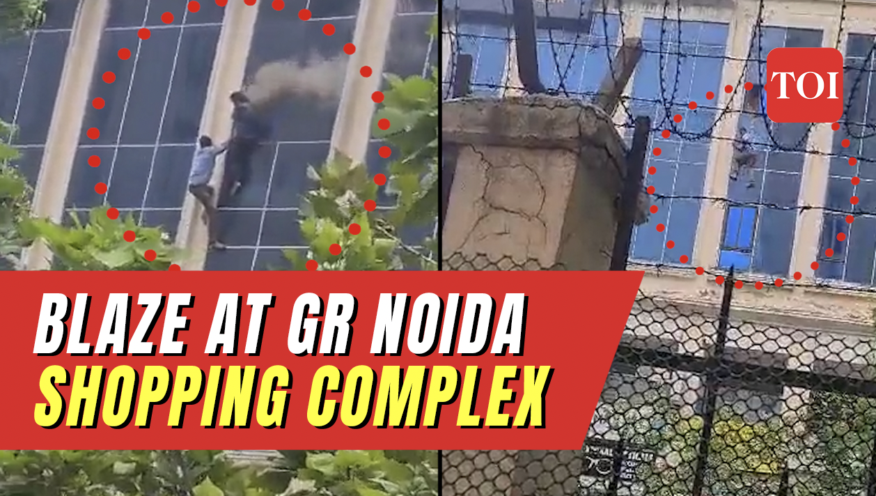 Watch: People jump out of windows as fire breaks out in Greater Noida ...